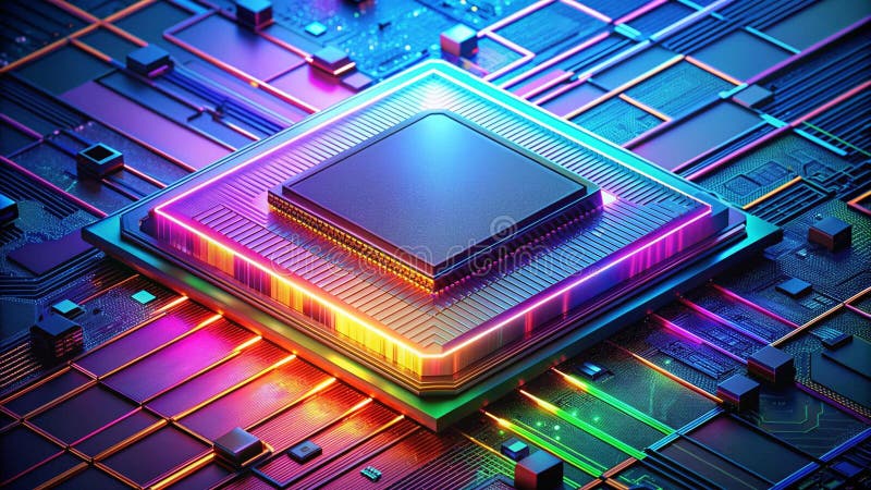 A Mesmerizing Visual Representation of a Glowing AI Processor Core ...