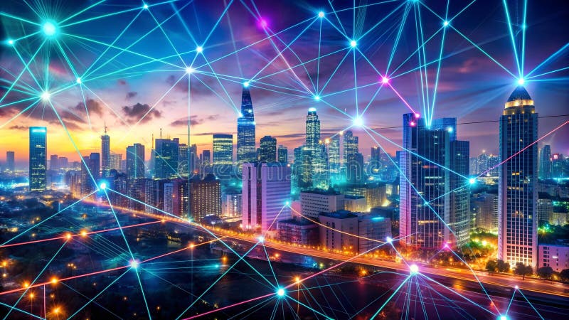 A Mesmerizing Visualization of Digital Network Connections Illuminating ...