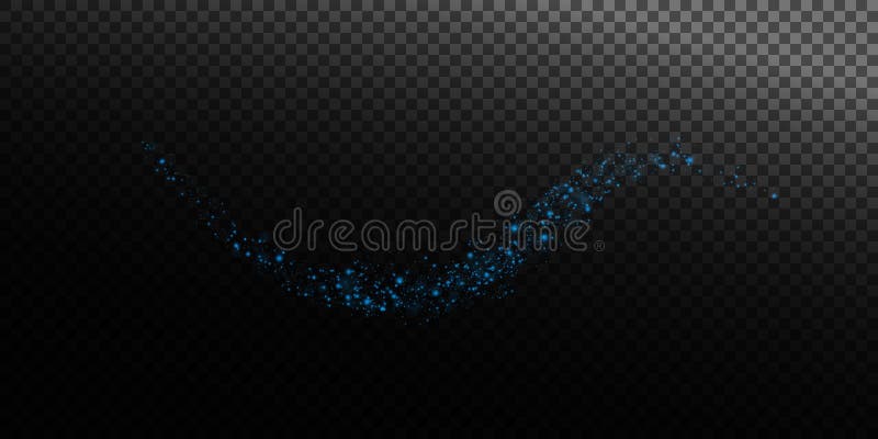 A Blue Sparkling Wave Effect Set Against a Transparent Background ...