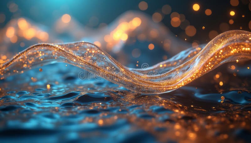 Mesmerizing Wave of Sparkling Water Stock Image - Image of blue, light ...