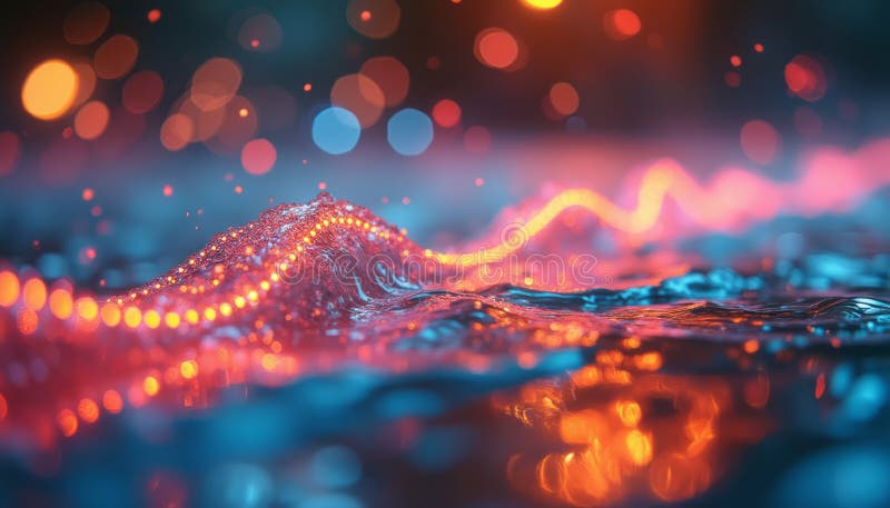 Mesmerizing Waves of Light Dance on a Shimmering Water Surface Stock ...