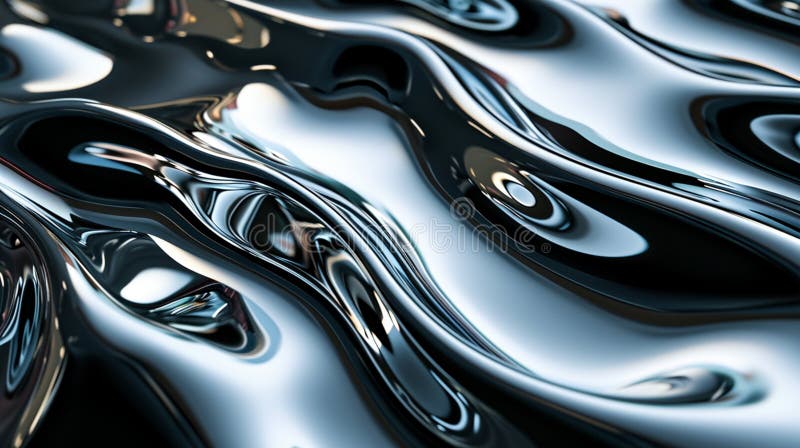 Mesmerizing Waves of Liquid Metal Forming Intricate, Reflective ...