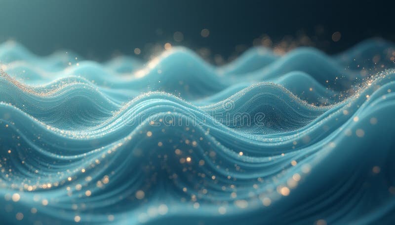 Mesmerizing Waves of Shimmering Blue Stock Photo - Image of elegance ...