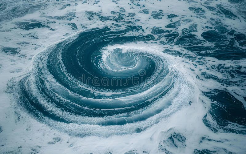 A Mesmerizing Whirlpool or Vortex in the Midst of Turbulent Waters. the ...