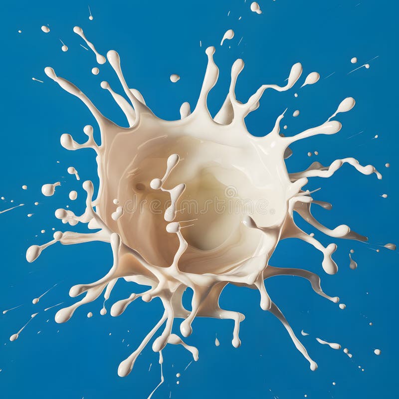 A Mesmerizing White Liquid Splash on a Blue Background Creates ...