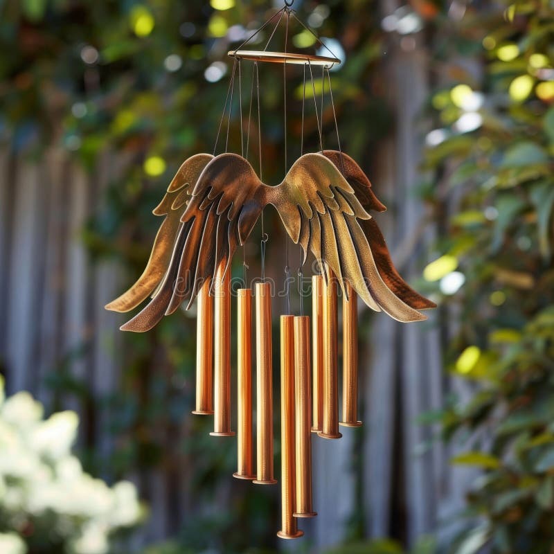 Mesmerizing Wind Chimes Resembling Angelic Wings Stock Illustration ...