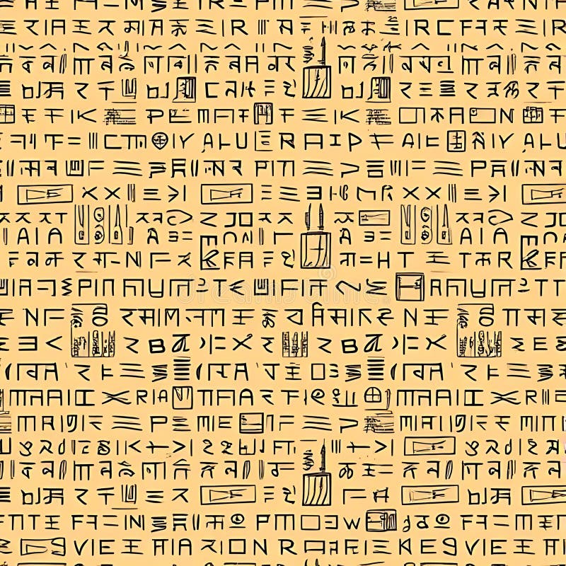 Mesopotamian Cuneiform Writing Seamless Pattern Stock Illustration ...