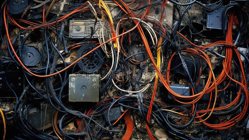 Mess broken cable stock photo. Image of challenges, mess - 314738104