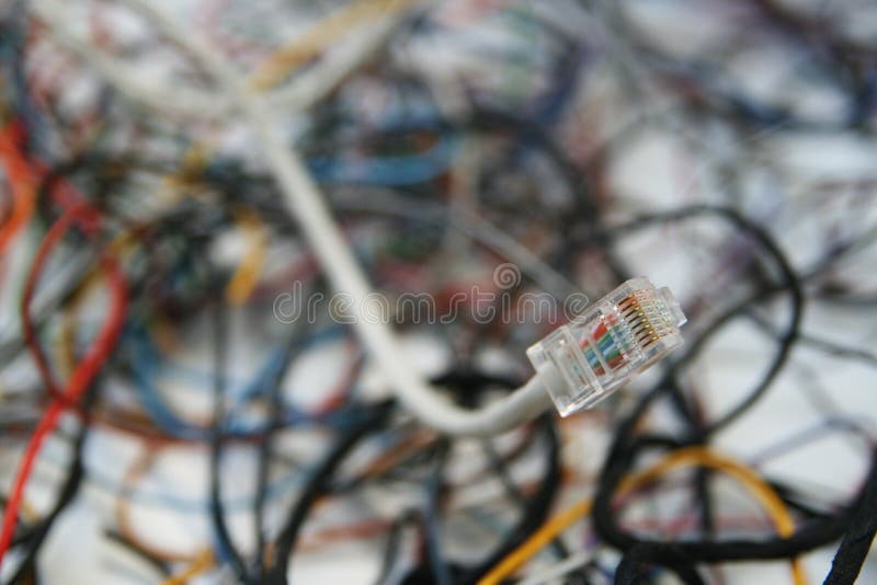 Mess of Cables stock image. Image of disorder, internet - 1939859
