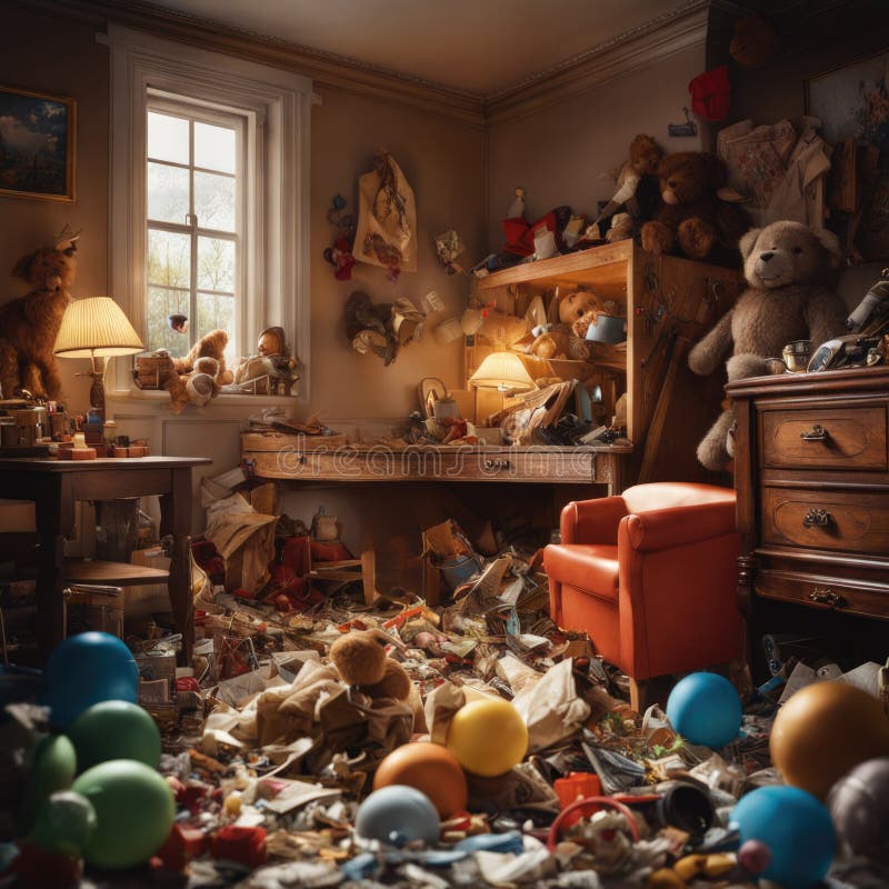 Mess in the Children S Room Stock Illustration - Illustration of ...