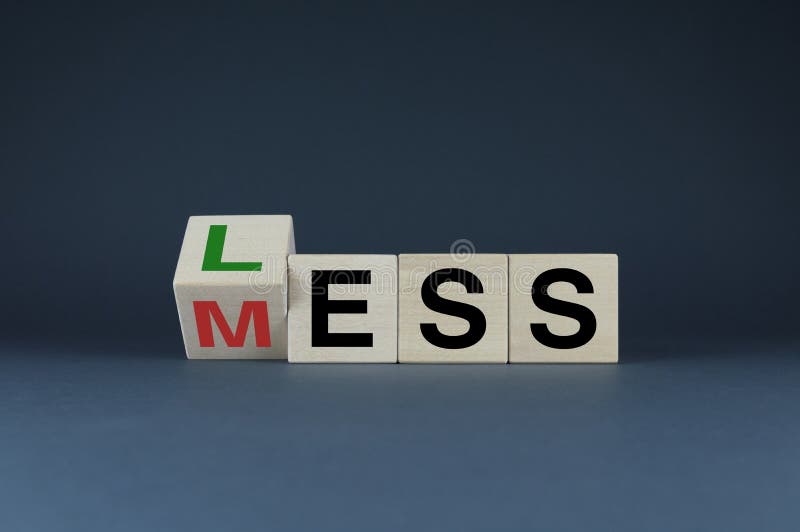 Less Mess. Cubes Form Words less Mess Stock Image - Image of ...