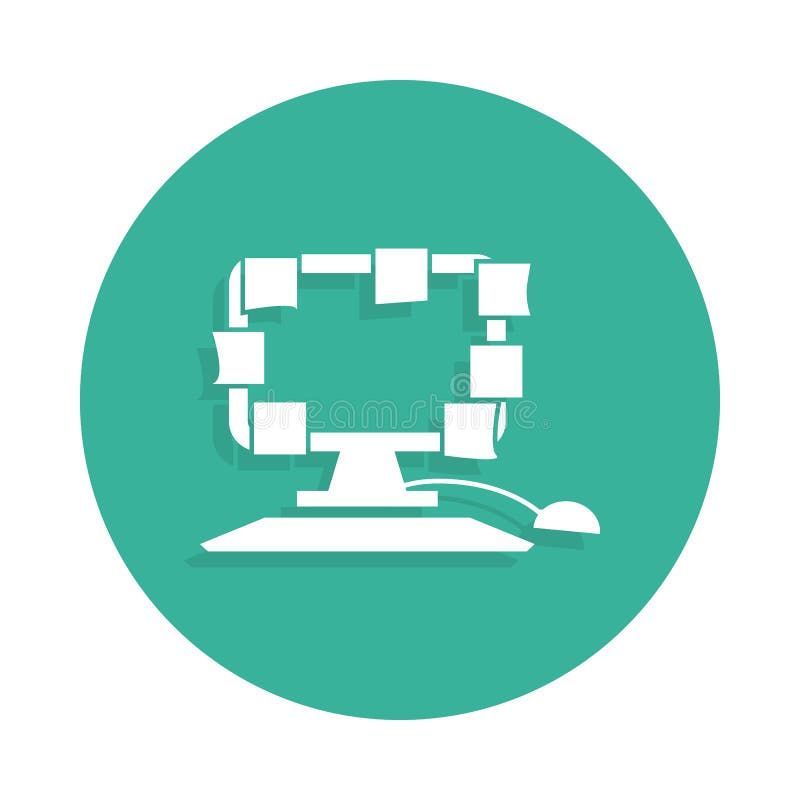 Mess on the Desktop Icon in Badge Style with Shadow Stock Illustration ...