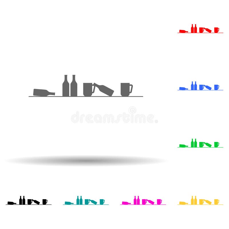 Mess with Drinks Multi Color Style Icon. Simple Glyph, Flat Vector of ...