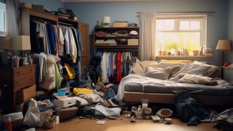 Mess house clutter stock illustration. Illustration of mess - 360876493