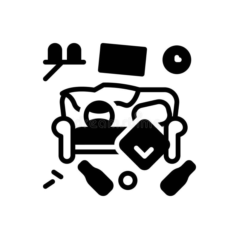 Black Solid Icon for Mess, Untidiness and Stuff Stock Vector ...