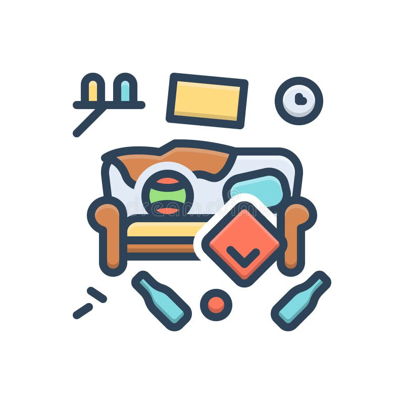 Color Illustration Icon for Mess, Untidiness and Stuff Stock ...