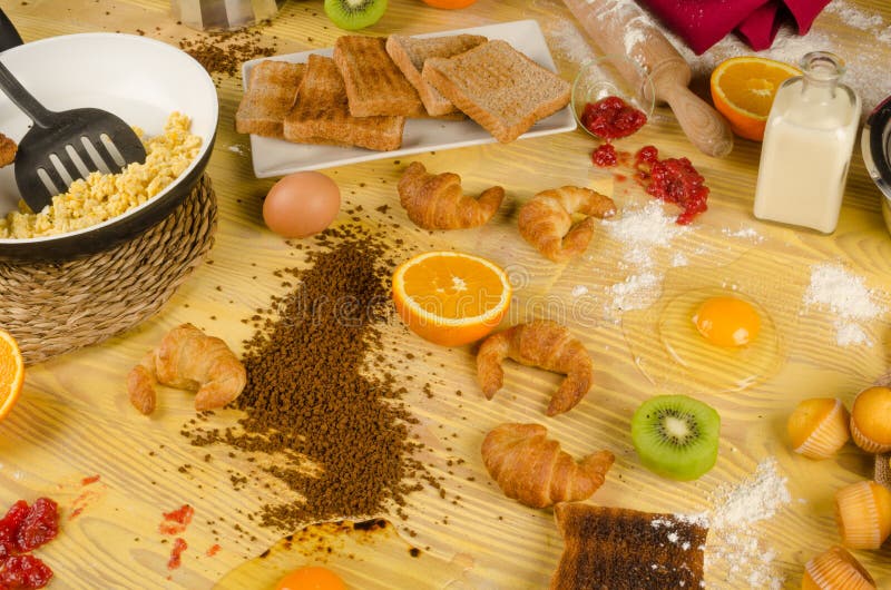 Mess in the kitchen stock photo. Image of stain, fathers - 37951286