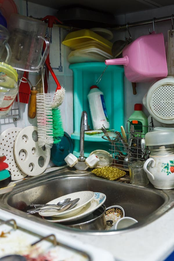 Mess in the kitchen stock image. Image of bowl, clean - 47668807