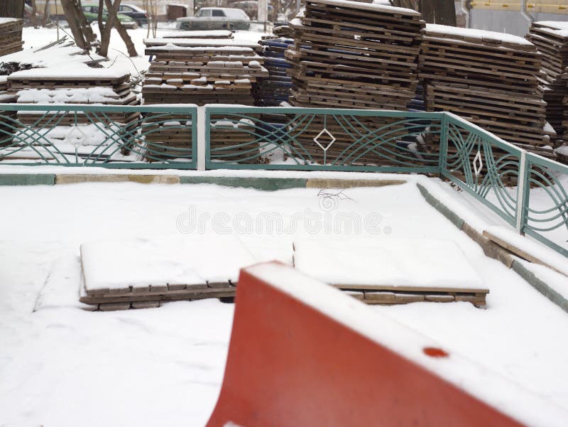 Mess Left in Yard after Renovation Stock Photo - Image of renovation ...