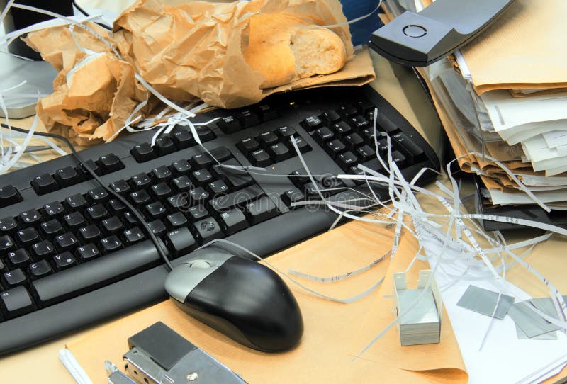 Messy Office Desk stock photo. Image of clean, mess, phone - 6252880