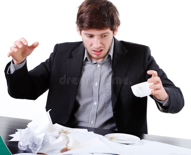 Stressed Business Man Sitting Frustrated in Office Stock Image - Image ...