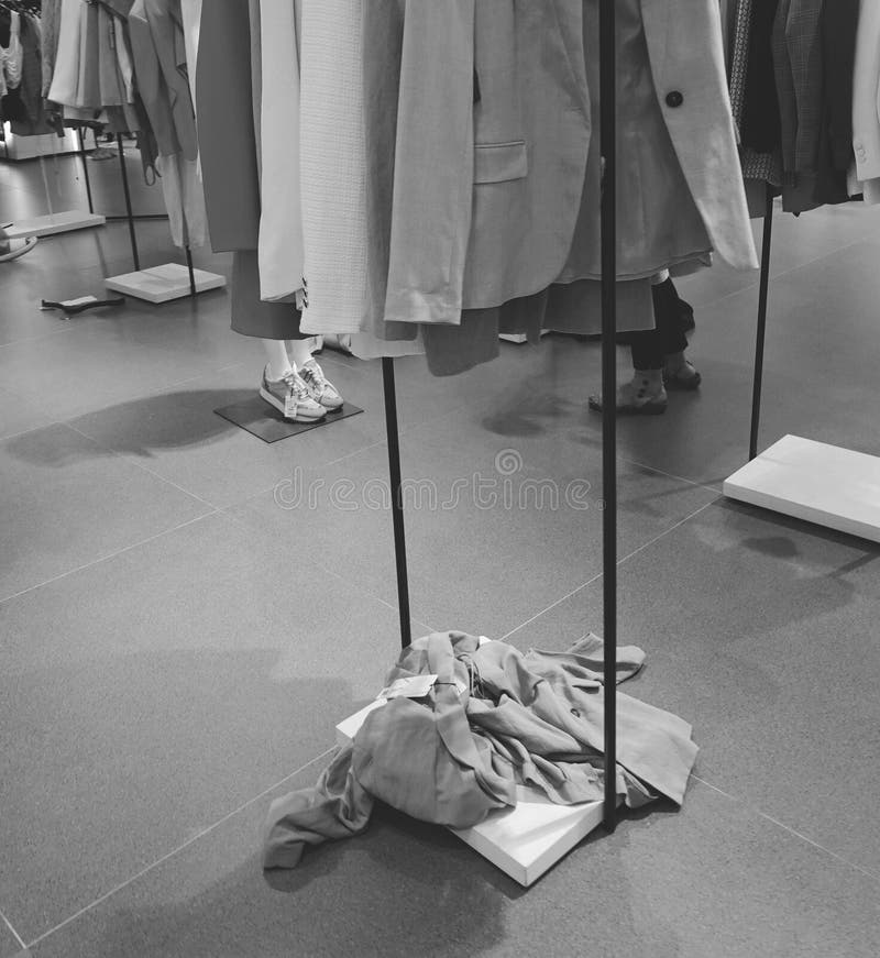 The Mess in the Store. Things are Scattered on the Floor Stock Photo ...