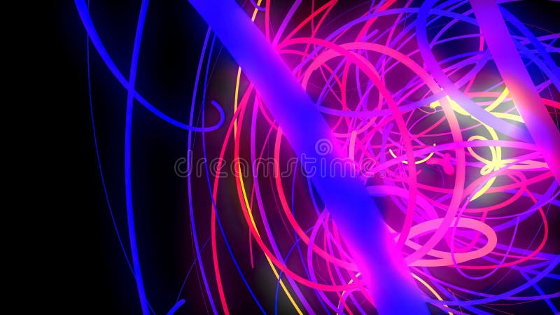 The Mess Tangling of the Neon Lines. it,s without Direction Stock ...