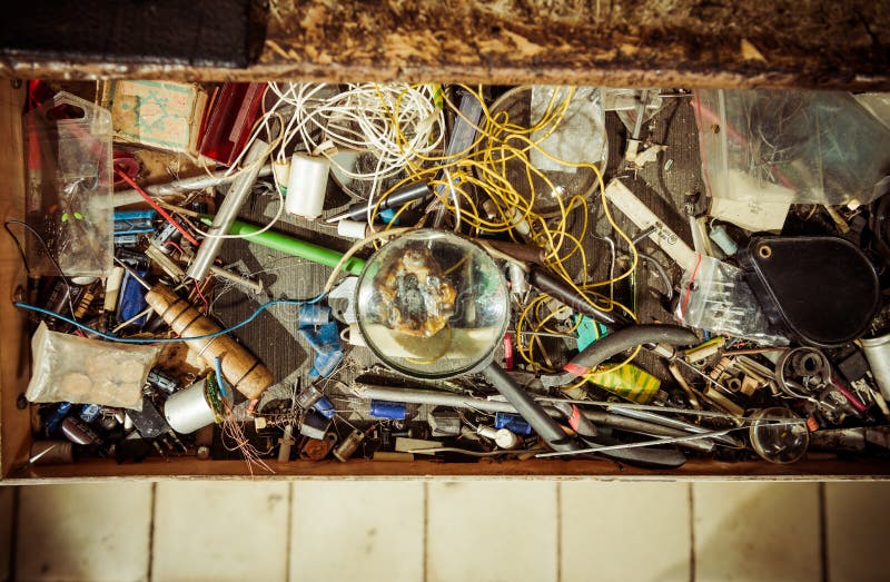 Mess and Tools in Disorder in a Workroom Stock Image - Image of grungy ...