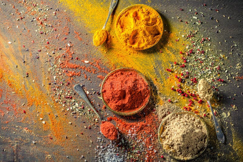 Mess with vivid spices stock image. Image of rosemary - 72440555