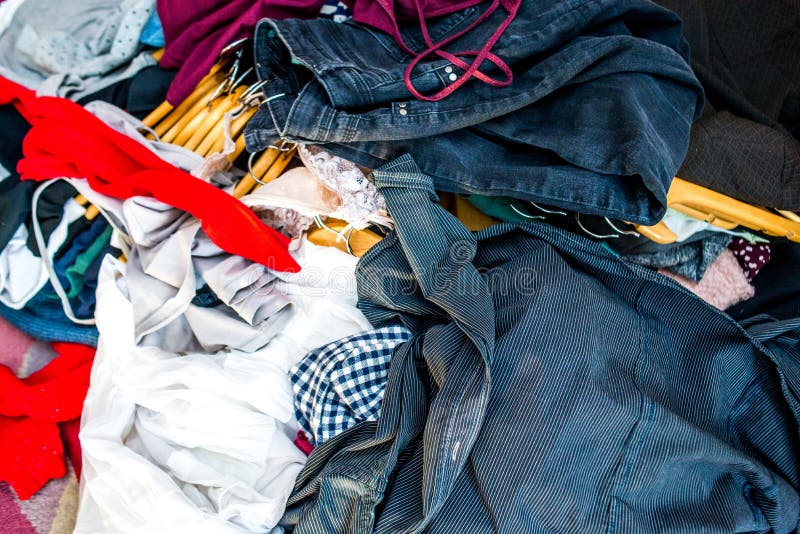 Mess in the Wardrobe. Decluttering Wardrobe Stock Image - Image of ...