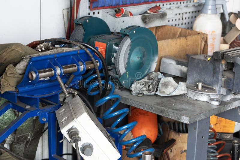 Metallic Tools and Metal Vice Stock Photo - Image of construction, tool ...