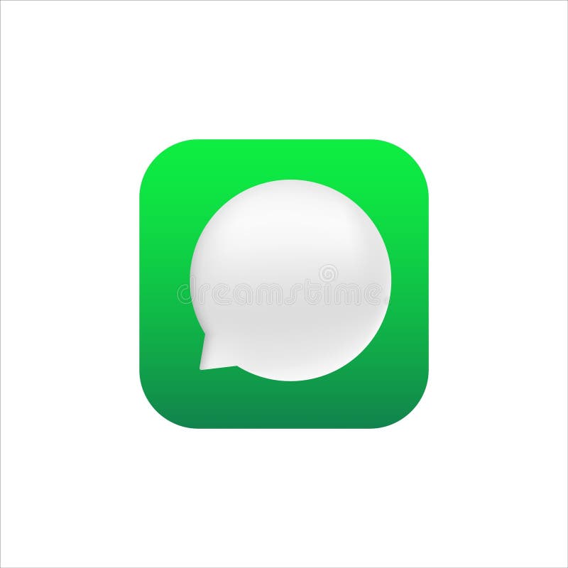 Message Application Icon for Mobile Phone. Email Logo with Green ...