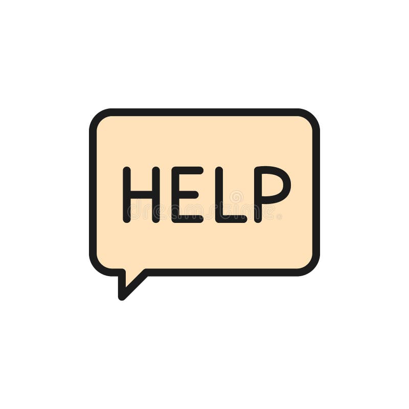 Message Asking for Help, Faq Flat Color Icon. Stock Vector ...