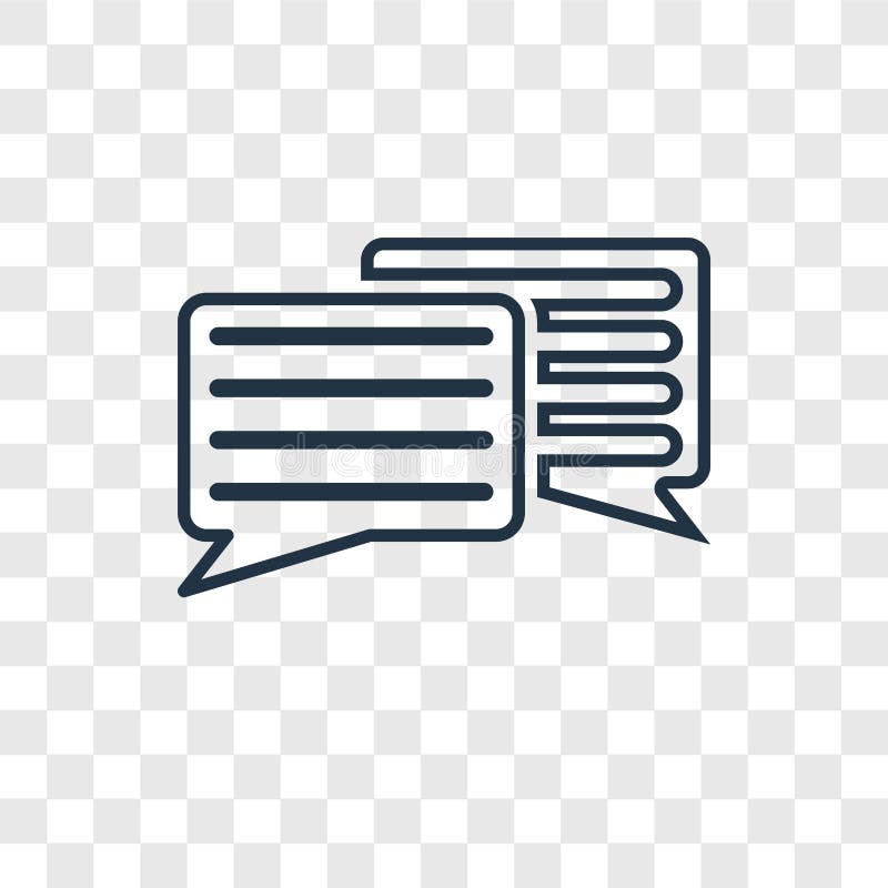 Message Balloon Concept Vector Linear Icon Isolated on Transparent ...