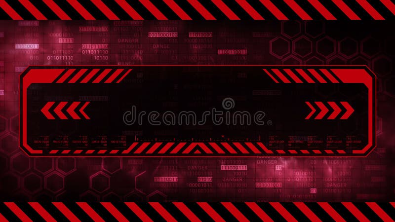 Danger Message with Copy Space. Hexagon Geometric Design and Binary Numbers Background. Digital ...
