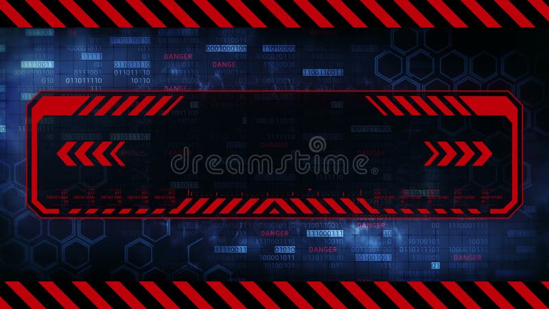 Danger Message with Copy Space. Hexagon Geometric Design and Binary Numbers Background. Digital ...