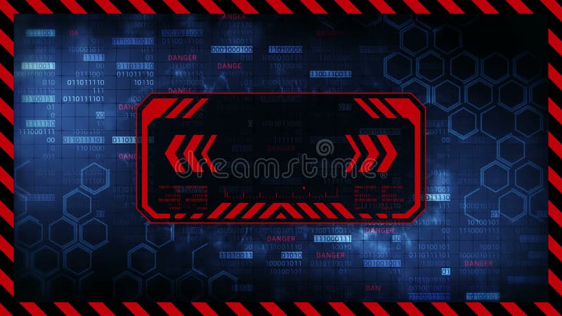 Danger Message with Copy Space. Hexagon Geometric Design and Binary Numbers Background. Digital ...
