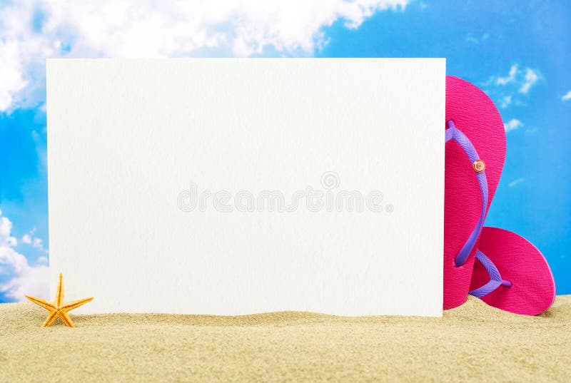 Message Board and Flip -flops on Beach Stock Photo - Image of pursuit ...
