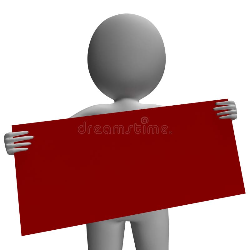 Message Board Held by Character Showing Greeting Stock Illustration ...