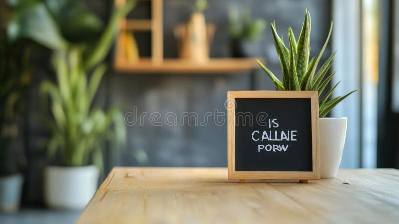 Message Board and Potted Plant on Desk Displays Motivation Concept ...