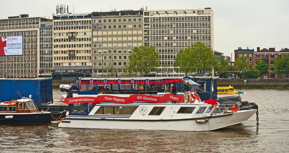 Message on a Boat in the Thames Editorial Stock Photo - Image of launch ...