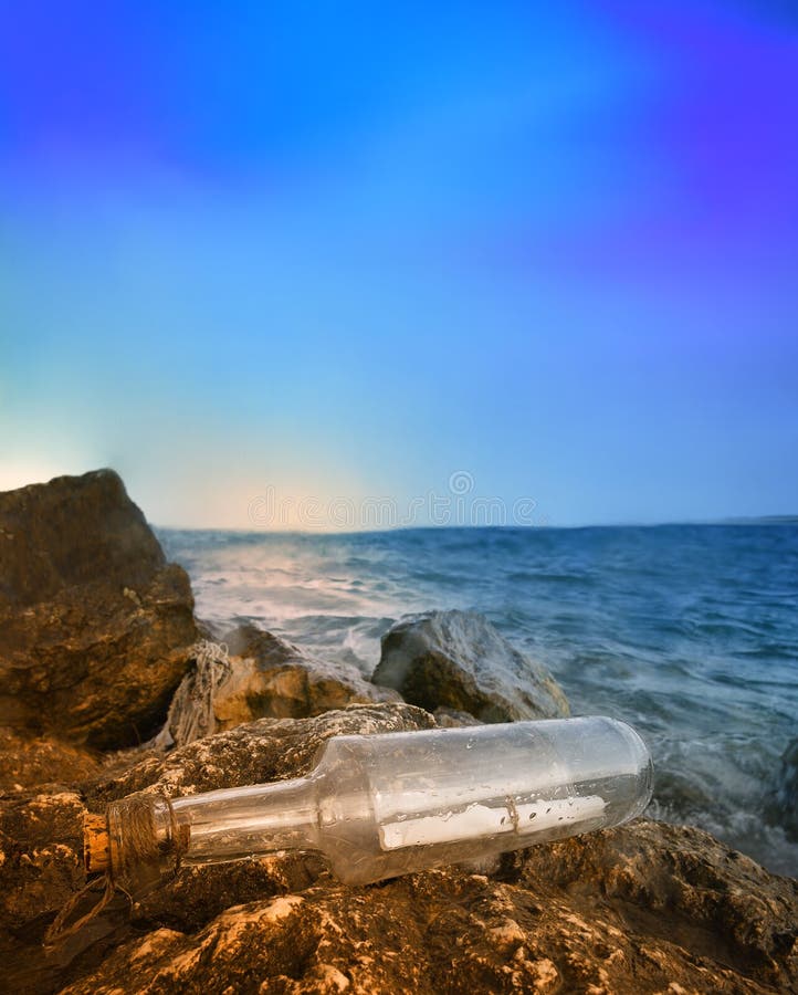 Message in a bottle stock photo. Image of foam, communication - 16103768