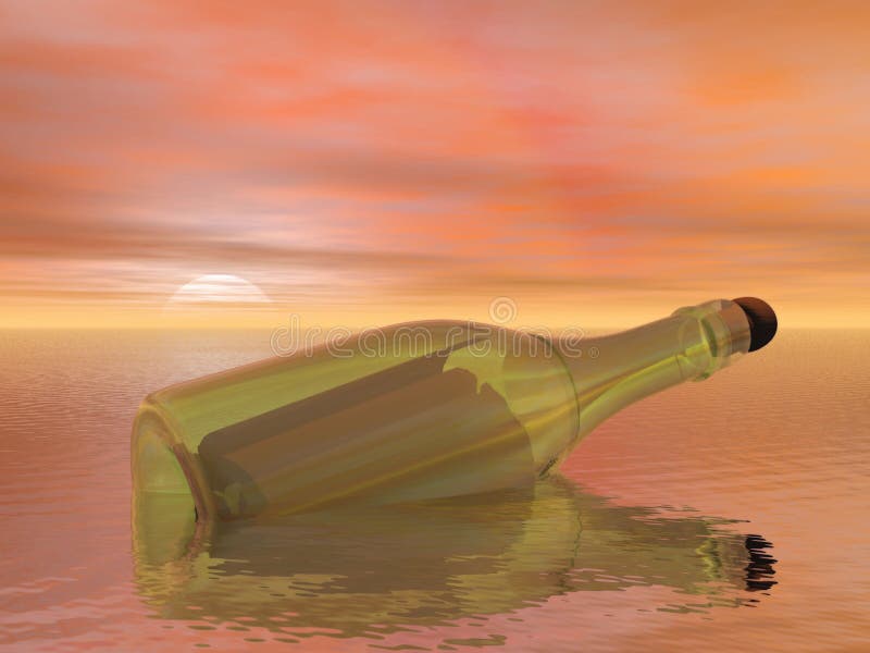 Message in a bottle stock illustration. Illustration of freedom - 13877071
