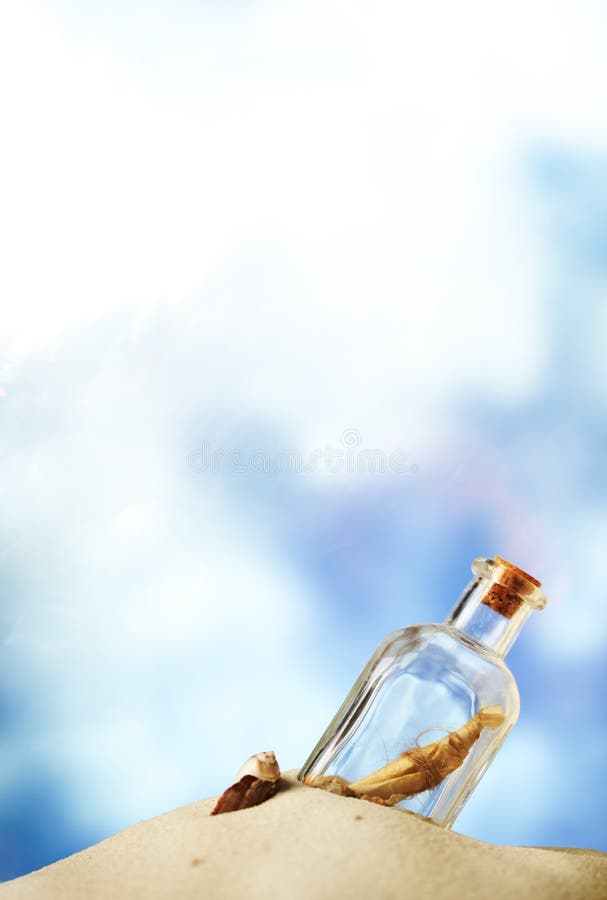 Message in a bottle stock photo. Image of background - 19616462