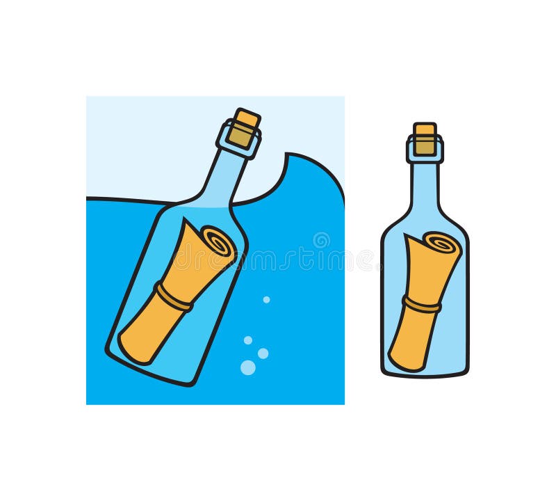Message in a bottle stock vector. Illustration of bottle - 52332627