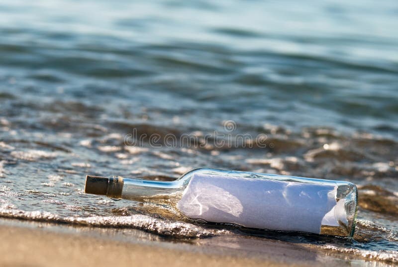 Message in a bottle / SOS! stock photo. Image of concept - 20381342