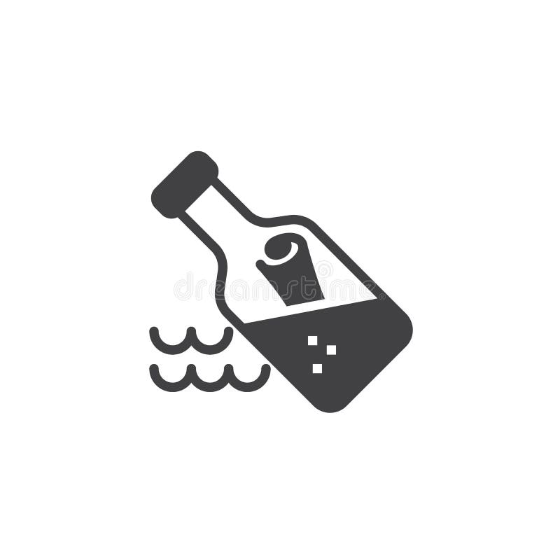 Message in the Bottle Vector Icon Stock Vector - Illustration of mail ...