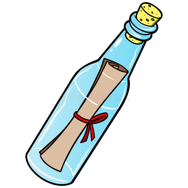 Message in Bottle Illustration Stock Vector - Illustration of newspaper ...