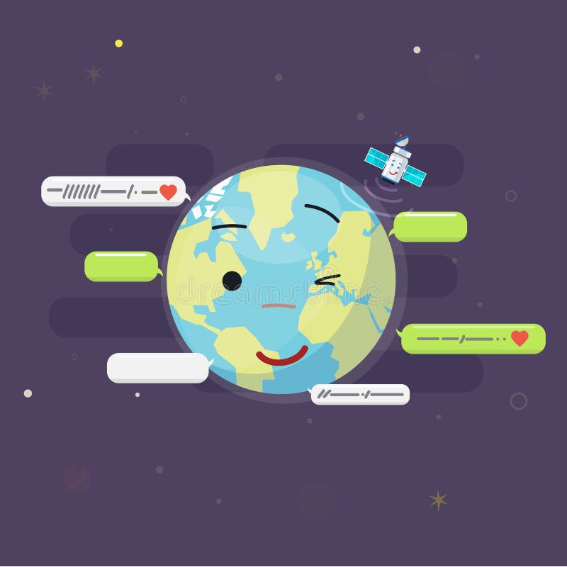 Message Box Around the World. Global Communication Concept - Vector ...