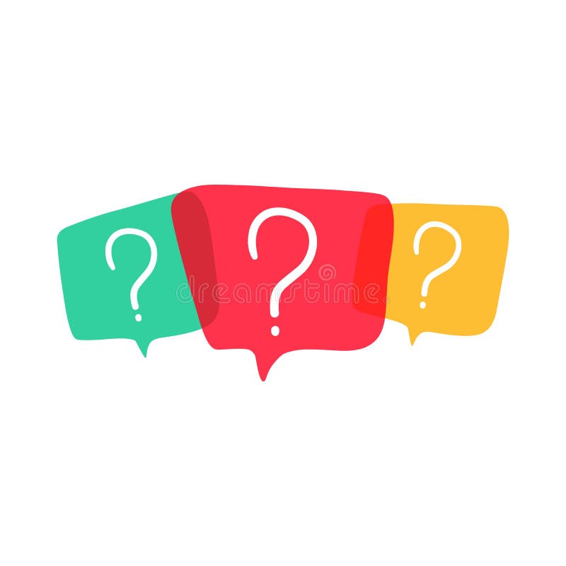 Message Box with Question Mark. Cartoon Chat Icon, Hand Drawn Request ...